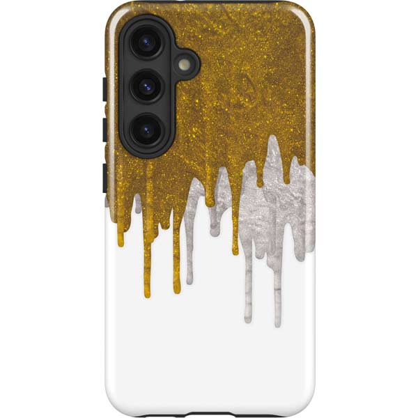 Galaxy S25 Paint Splatter Gold Impact Case | Maximum Protection – Skinit