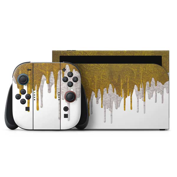 Paint Splatter Gold Nintendo Switch 2 (2025) with Joy-Con Skin | Skinit