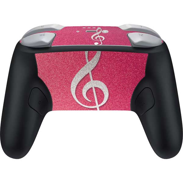 Pink Glitter Music Note Nintendo Switch 2 (2025) Pro Controller Skin ...