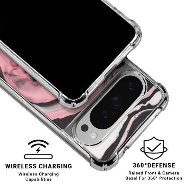 Pink Marble Ink Google Pixel 10 Pro XL Clear Case | Clear Phone Cases ...