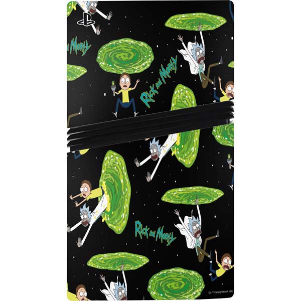 Adult Swim Rick and Morty Portal Pattern Skin for PS5 Pro Console with ...