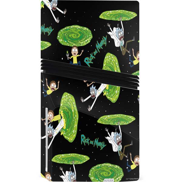 Adult Swim Rick and Morty Portal Pattern Skin for PS5 Pro Console with ...