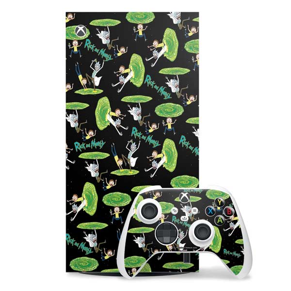Xbox Series X Skins | Adult Swim Rick and Morty Portal Pattern Skinit