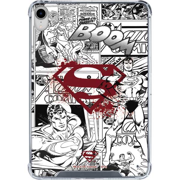 DC Comics Superman Comic Pattern Logo in Red iPad 11th Gen (2025) Clear ...