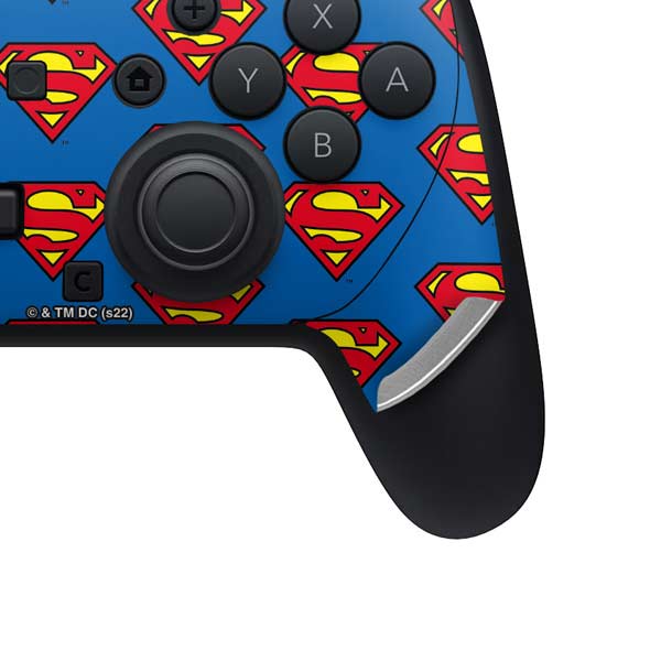 DC Comics Superman Logo Pattern Nintendo Switch 2 (2025) Pro Controller ...