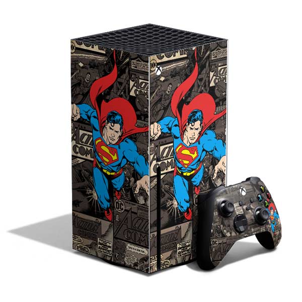 DC Comics Superman Vintage Action Pose Pattern Xbox Series X Skins ...