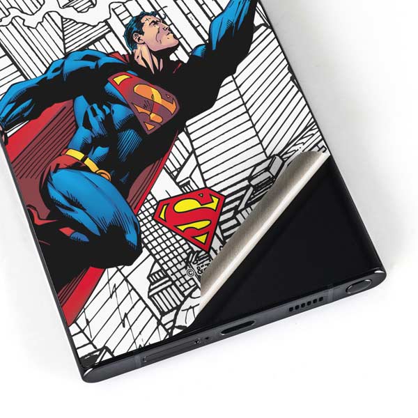 Galaxy S25 Ultra DC Comics Superman Super Speed Flying Over City Skin ...