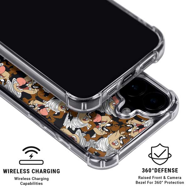 Looney Tunes Taz Super Sized Pattern iPhone 16 Clear Case | Clear Phone ...