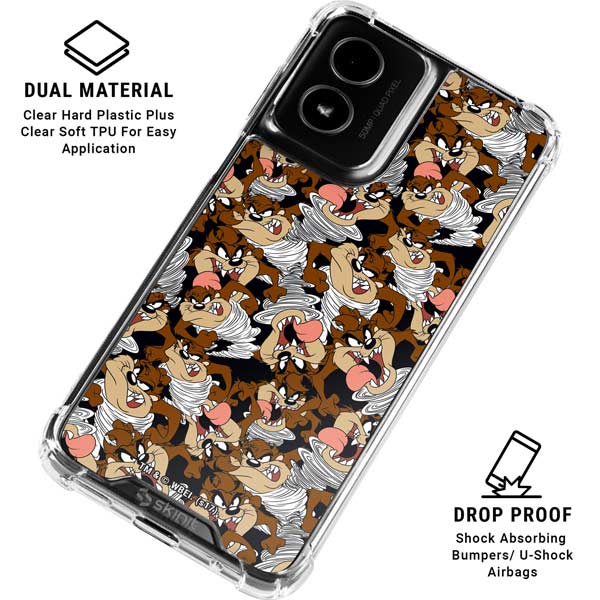 Looney Tunes Taz Super Sized Pattern Moto G Power 5G Clear Case ...