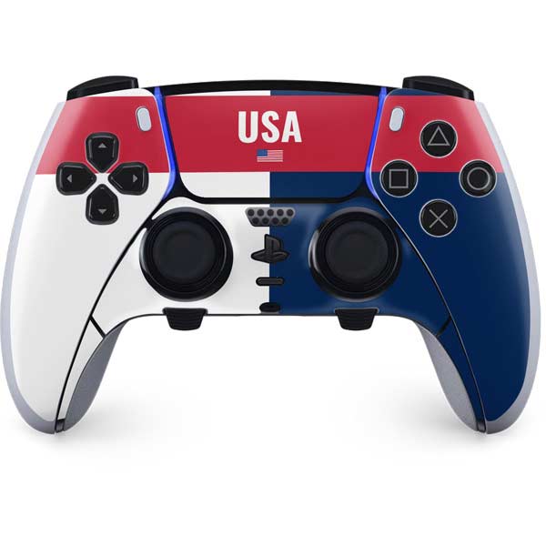 USA Flag Color Block PS5 DualSense Edge Pro Controller Skin – Skinit