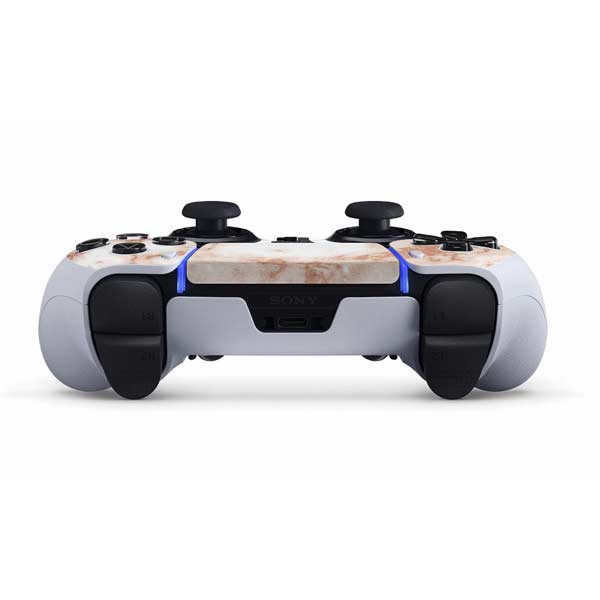 White Rose Gold Marble PS5 DualSense Edge Pro Controller Skin – Skinit