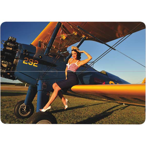 1940s Pin-Up On Stearman Biplane Surface Laptop Studio Skin | Skinit