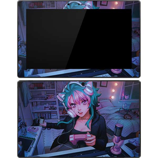 Anime Catgirl Gamer Nerd by Ivy Dolamore Microsoft Surface Skin | Art ...