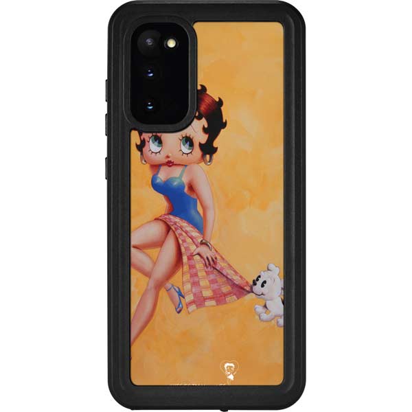 Betty Boop and Puppy Orange Background Waterproof Case – Skinit