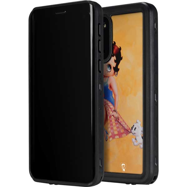 Betty Boop and Puppy Orange Background Waterproof Case – Skinit