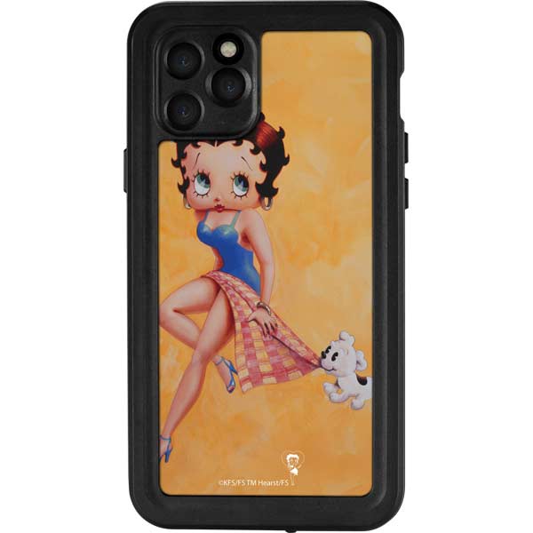 Betty Boop and Puppy Orange Background Apple iPhone Waterproof Case ...