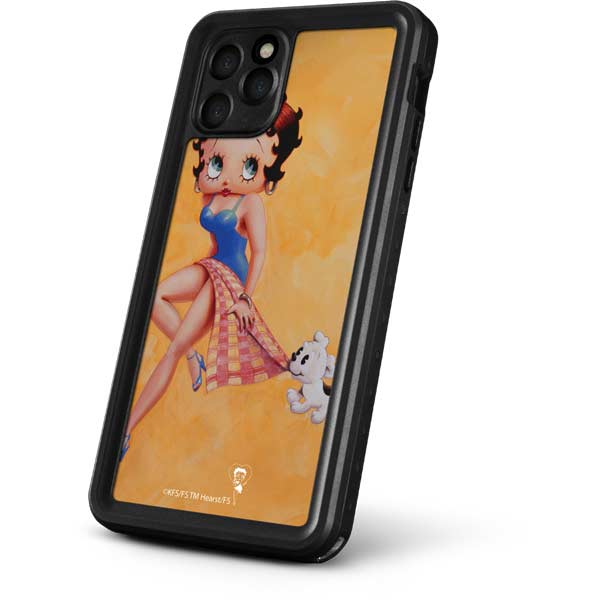 Betty Boop and Puppy Orange Background Apple iPhone Waterproof Case ...