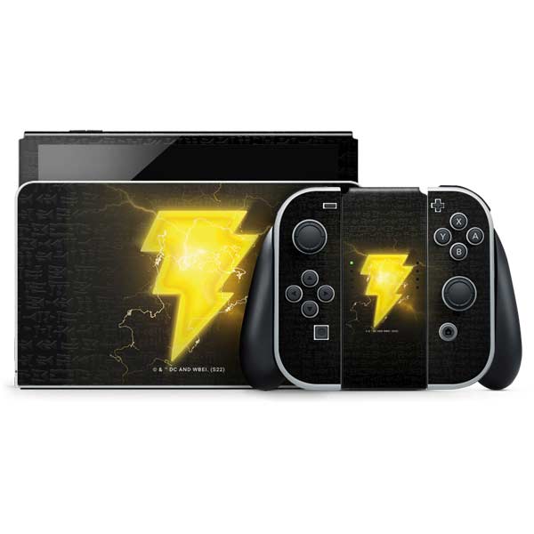 Black Adam Lightning Bolt Nintendo Switch OLED (2021) Bundle Skin | Skinit