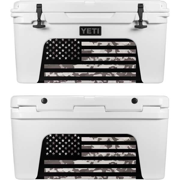 Black and White Camo American Flag YETI Tundra 65 Hard Cooler Skin | Skinit
