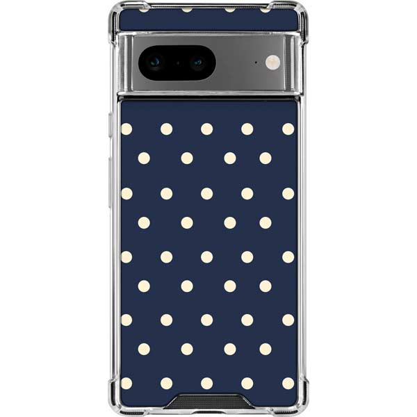 Blue and Cream Polka Dots Google Pixel 8 Clear Case | Clear Phone Cases ...