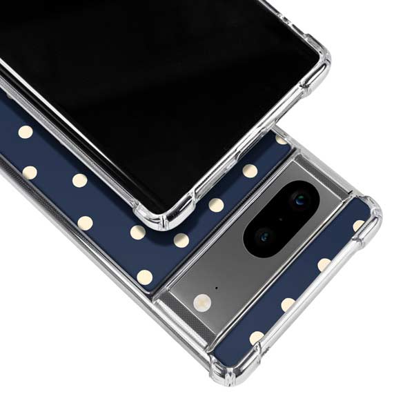 Blue and Cream Polka Dots Google Pixel 8 Clear Case | Clear Phone Cases ...