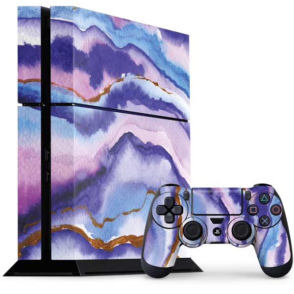 Blue Violet Watercolor Geode Sony PlayStation Skin – Skinit