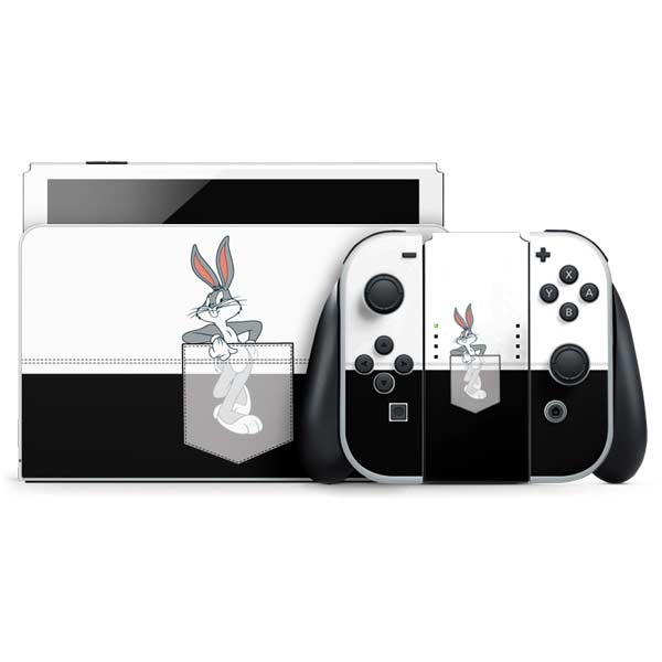 Bugs Bunny Black White Nintendo Switch OLED (2021) Bundle Skin | Skinit