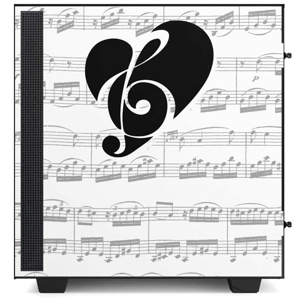 BW Musical Notes NZXT H510 Compact ATX Mid-Tower Case Skin – Skinit