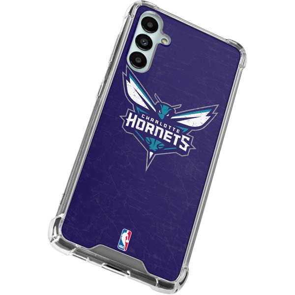 Galaxy A15 5G NBA Charlotte Hornets Distressed-Purple Clear Case | Skinit