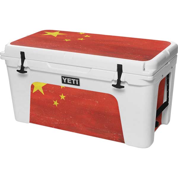 Chinese Flag Distressed YETI Tundra 75 Hard Cooler Skin | Skinit