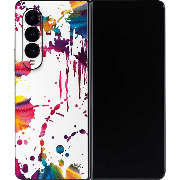 Chromatic Splatter White Galaxy Z Fold4 5G Skin | Decals | Skinit