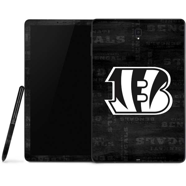 Cincinnati Bengals Black & White Samsung Galaxy Tab Skin | Skinit