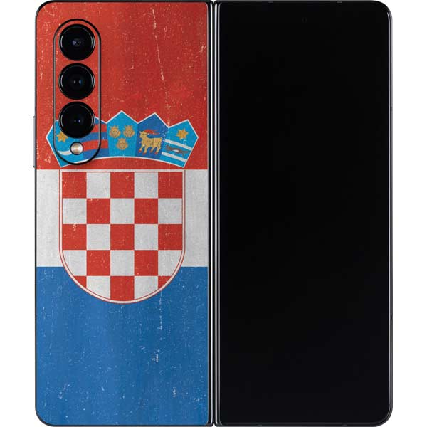 Croatia Flag Distressed Galaxy Z Fold4 5G Skin | Decals | Skinit