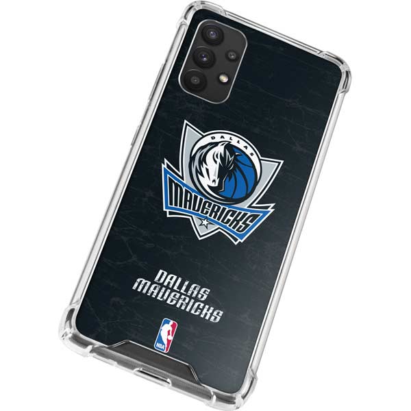 Dallas Mavericks Black Primary Logo Clear Cases for Samsung Galaxy A32 ...