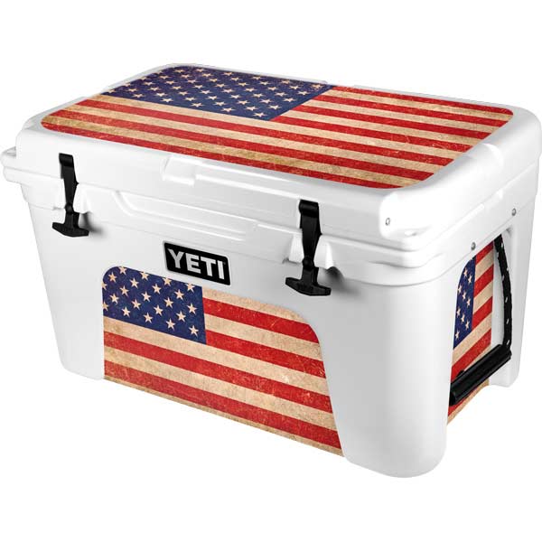 Distressed American Flag YETI Tundra 45 Hard Cooler Skin | Skinit