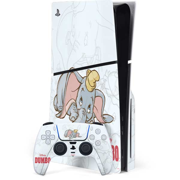 Disney Dumbo Classic sketched portrait Skin for PS5 Slim Disk Bundle ...