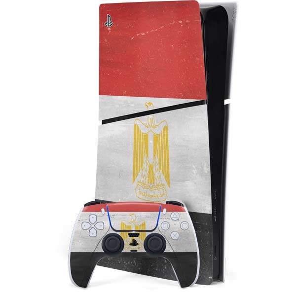 Egyptian Flag Distressed PS5 Slim Digital Edition Console & Controller ...
