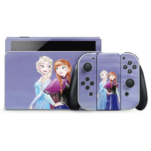 Elsa and Anna Sisters Nintendo Switch OLED (2021) Bundle Skin | Skinit