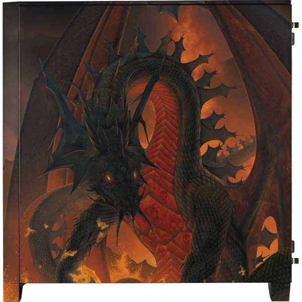 Fireball Dragon Corsair 4000D Tempered Glass Mid-Tower ATX Case Skin ...