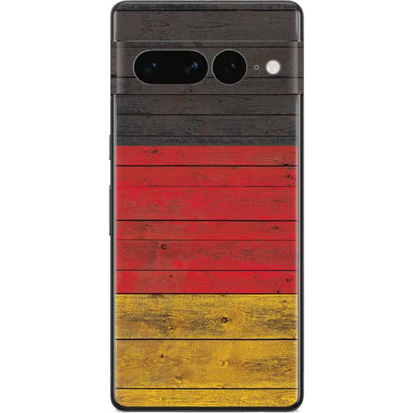 German Flag Dark Wood Google Pixel 7 Pro Skin | Decals | Wraps | Skinit