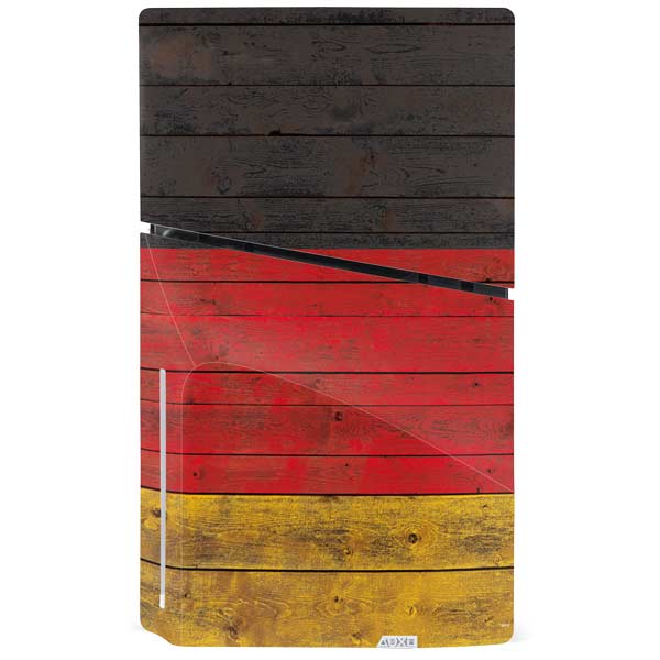 German Flag Dark Wood Skin for PS5 Slim Disk Bundle - Skinit