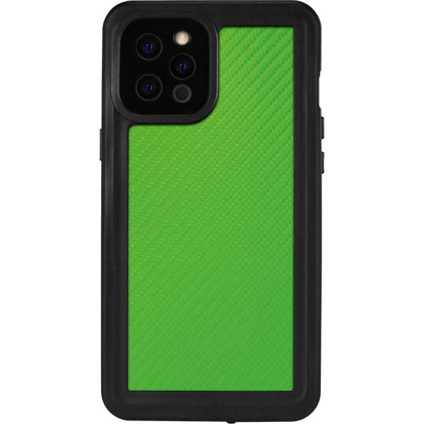 iPhone 12 Pro Max Green Carbon Fiber Waterproof Cases | Skinit