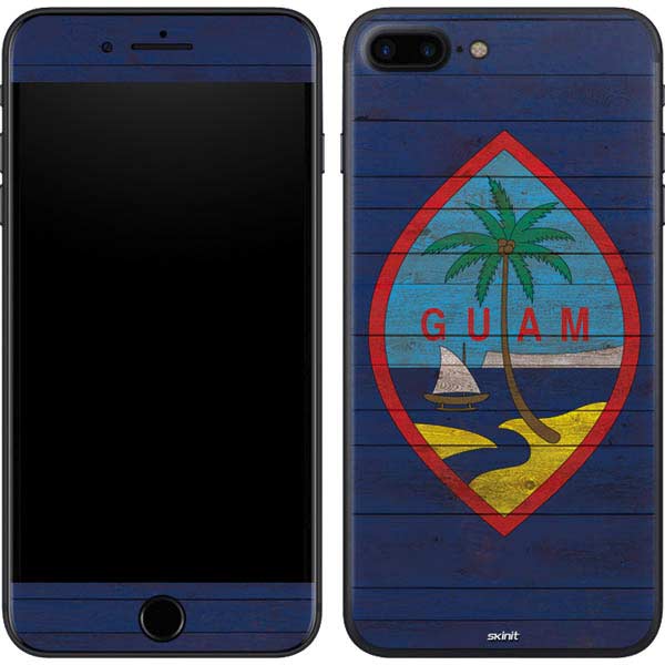 Guam Flag Dark Wood Apple iPhone Skin – Skinit