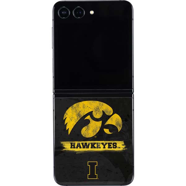 Iowa Hawkeyes Distressed Logo Skin for Galaxy Z Flip5 5G | Skinit
