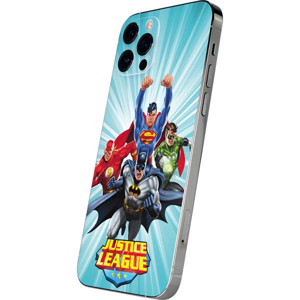 Justice League Team Power Up Blue Apple iPhone Skin | Wraps – Skinit