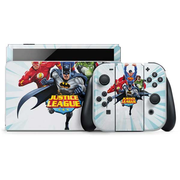 Justice League Team Power Up Blue Nintendo Switch OLED (2021) Bundle ...