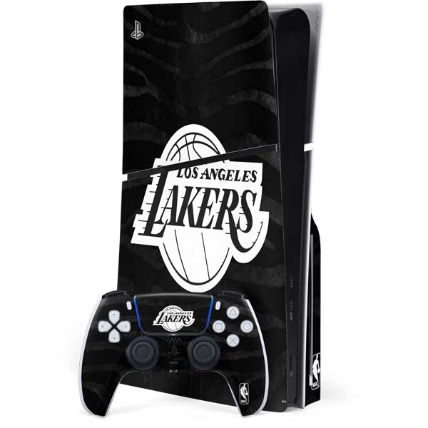 NBA Los Angeles Lakers Black Animal Print Skin for PS5 Slim Disk Bundle ...