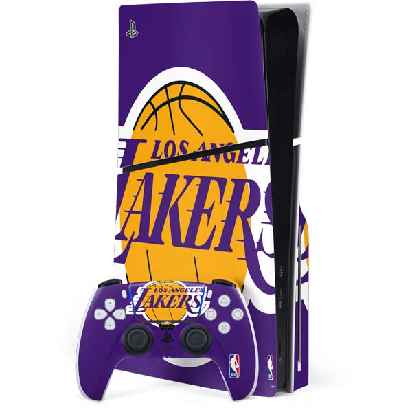 NBA Los Angeles Lakers Large Logo Skin for PS5 Slim Disk Bundle - Skinit