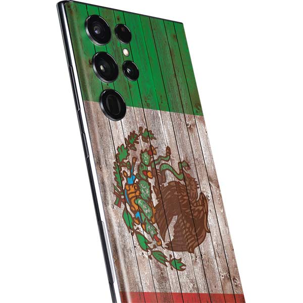 Mexican Flag Dark Wood Galaxy S22 Ultra Skin | Skinit Phone Decals