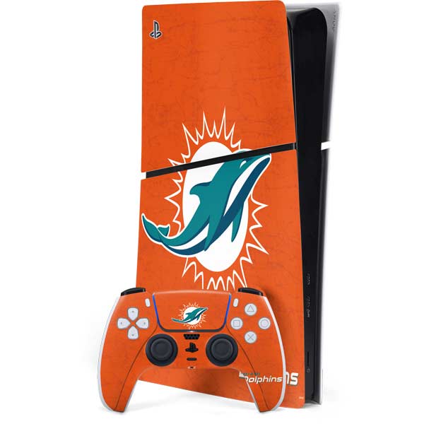 NFL Miami Dolphins Distressed- Orange PS5 Slim Digital Edition Console ...